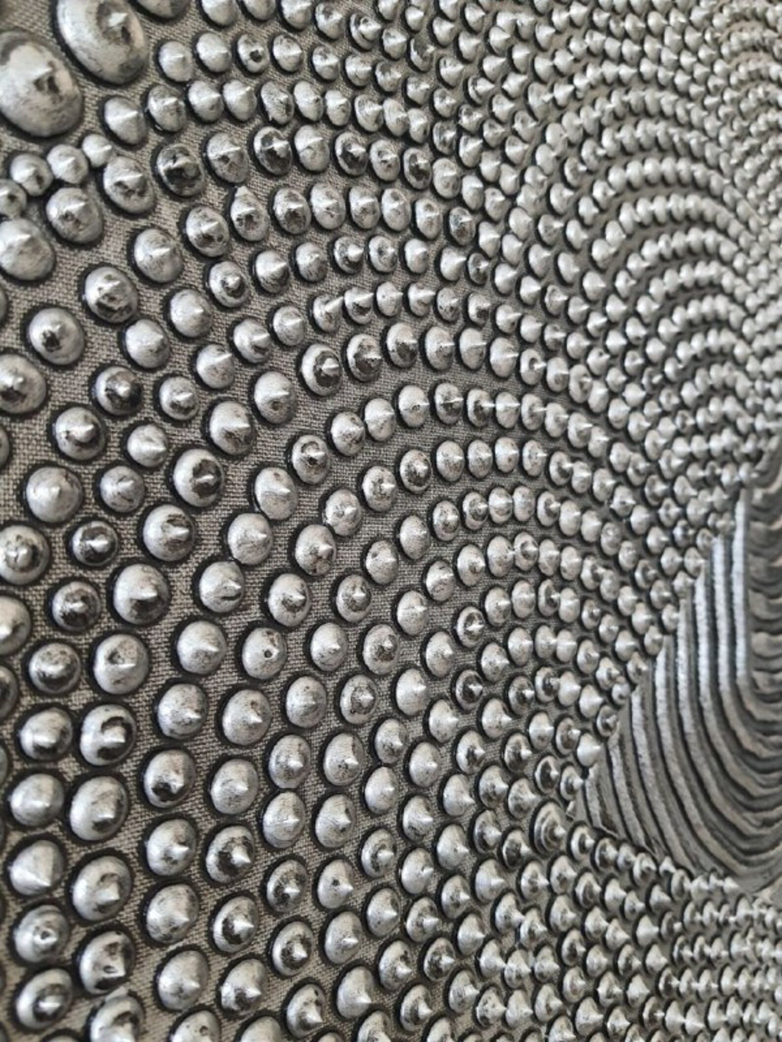 Vintage Silver Rich Texture Painting Oversize Wall Art Rich - Etsy