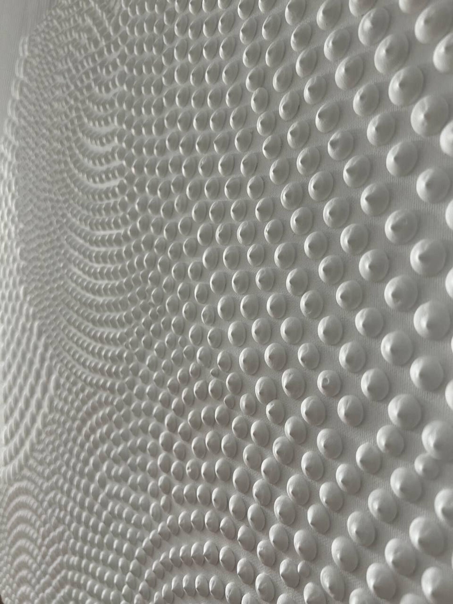 Oversized White 3D Textured Abstract Painting: Modern Pointillism Wall ...