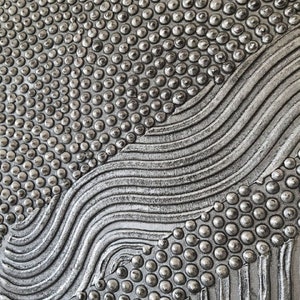 Vintage Silver Rich Texture Painting Oversize Wall Art Rich Texture ...