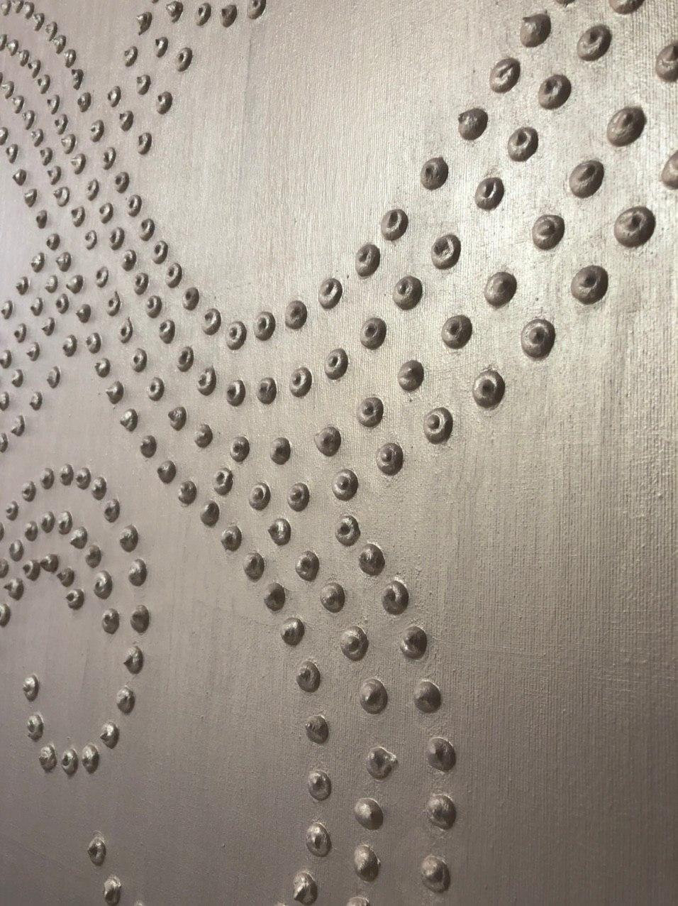 Large Pearl Color Painting in silver shade 3D Texture Oversize | Etsy