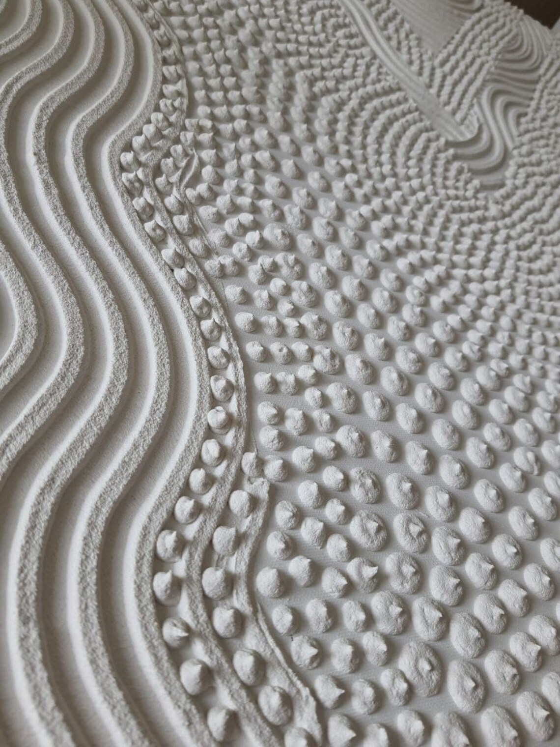 White 3D Point & Line Painting Oversize Wall Art Rich Texture - Etsy