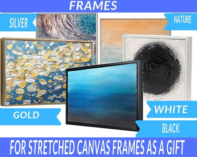 Large Painting Gold Silver Texture Abstract Living Room - Etsy