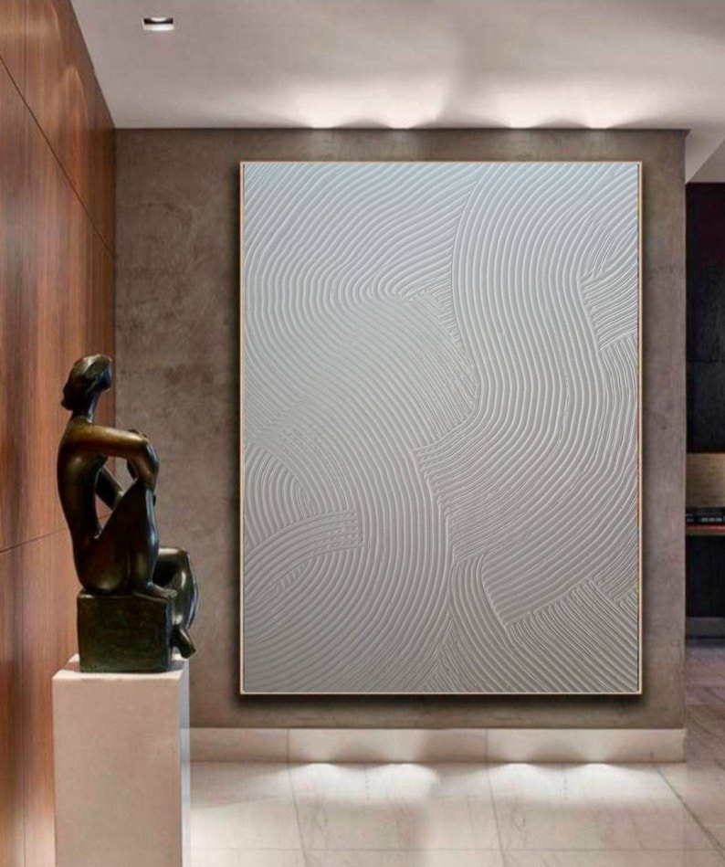 White Rich Texture Extra Large Original Art Canvas Abstract | Etsy