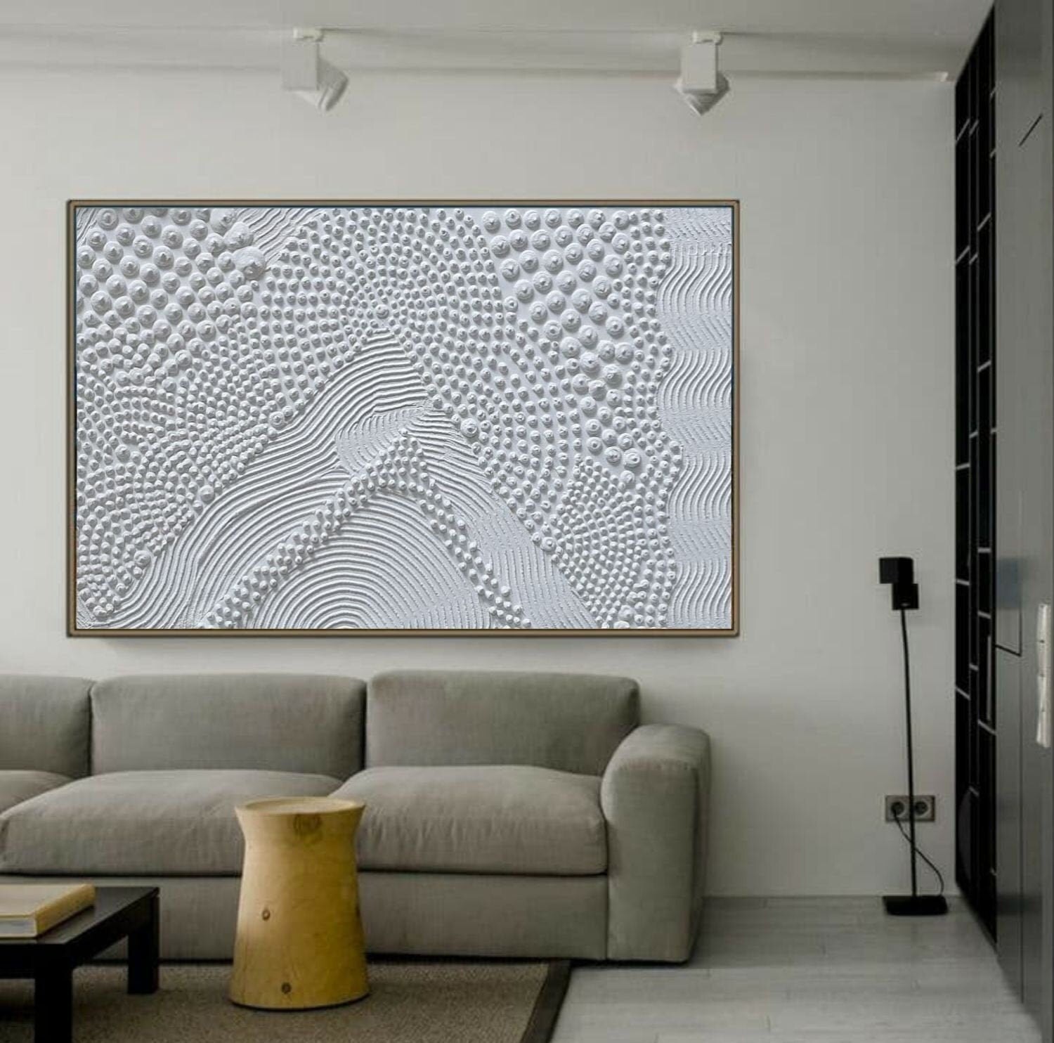 White Rich Texture Painting Oversize Wall Art Rich Texture | Etsy