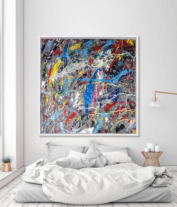 Large Painting Oversize Abstract Painting Colorful Wall Art | Etsy