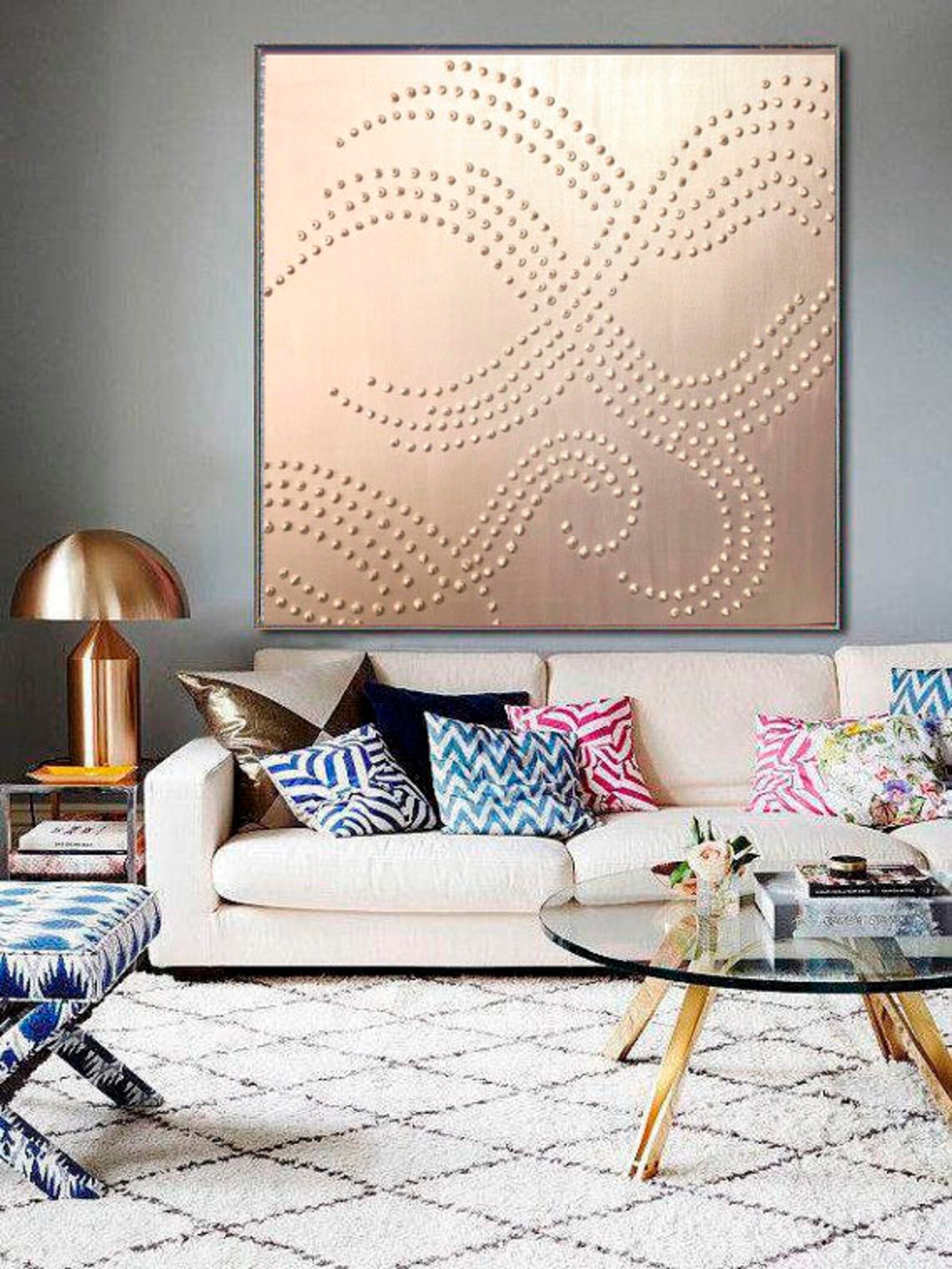 Large Pearl Color Painting Gold Metallic Shade 3D Texture - Etsy