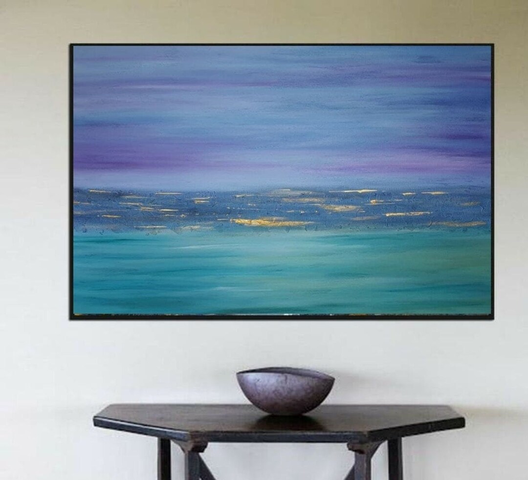 Large Painting, Oversize Abstract Landscape, Living Room Wall Art ...