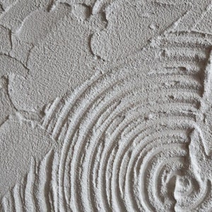 White Monochrome Rich Texture Large Painting Oversize 3D Abstract ...