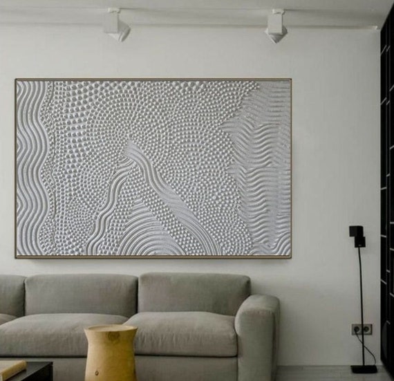 White Rich Texture Painting Oversize Wall Art Rich Texture - Etsy