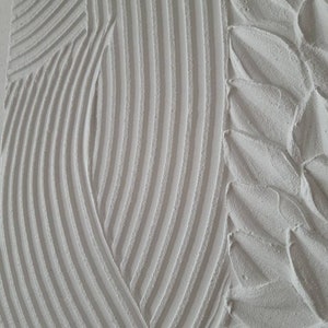 White Monochrome Rich Texture Large Painting Oversize 3D Abstract Extra ...