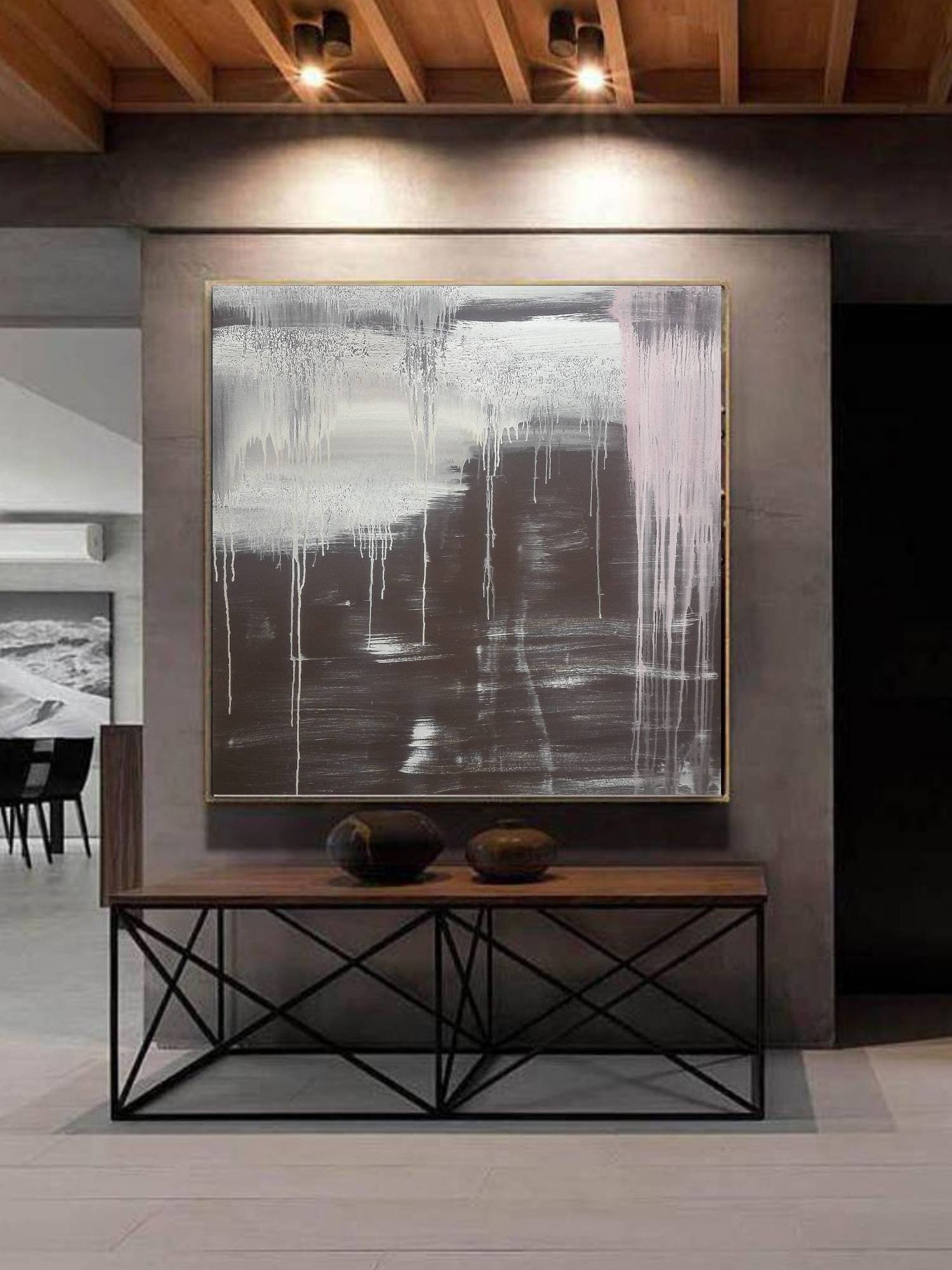 Large Painting Oversize Abstract Painting Loft Wall Art Extra | Etsy