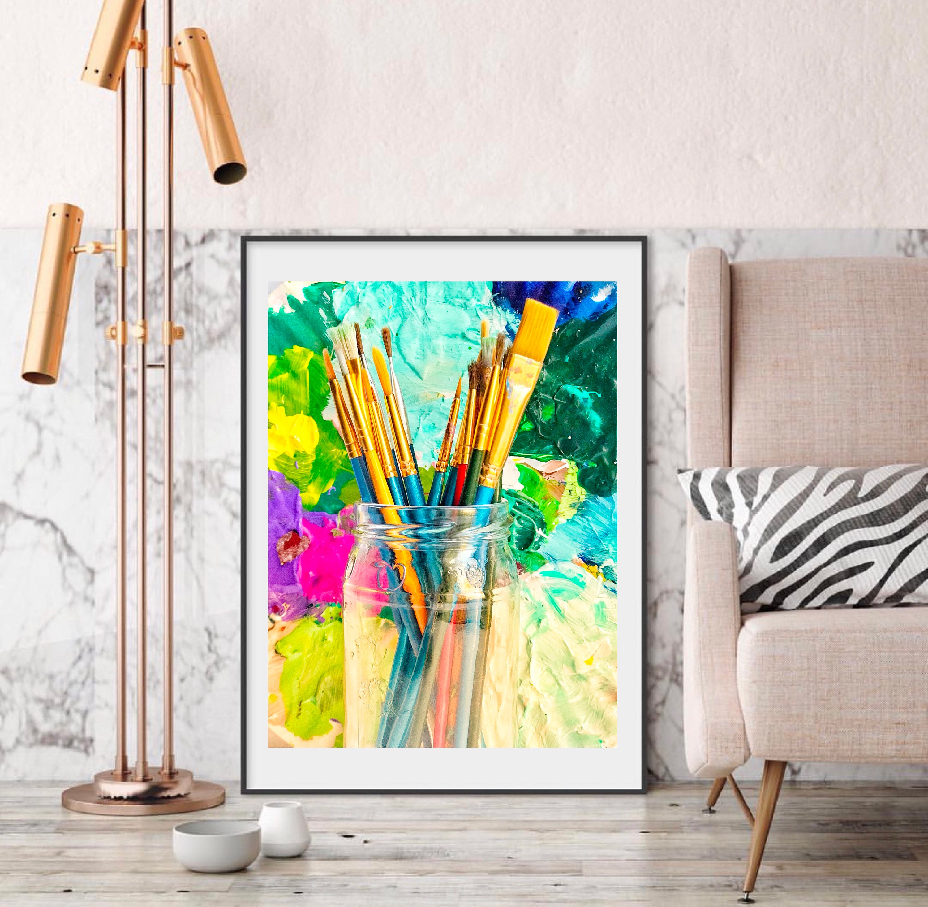 Colorful Abstract Wall Decor, Unique Living Room Decor, Bright Wall Art ...
