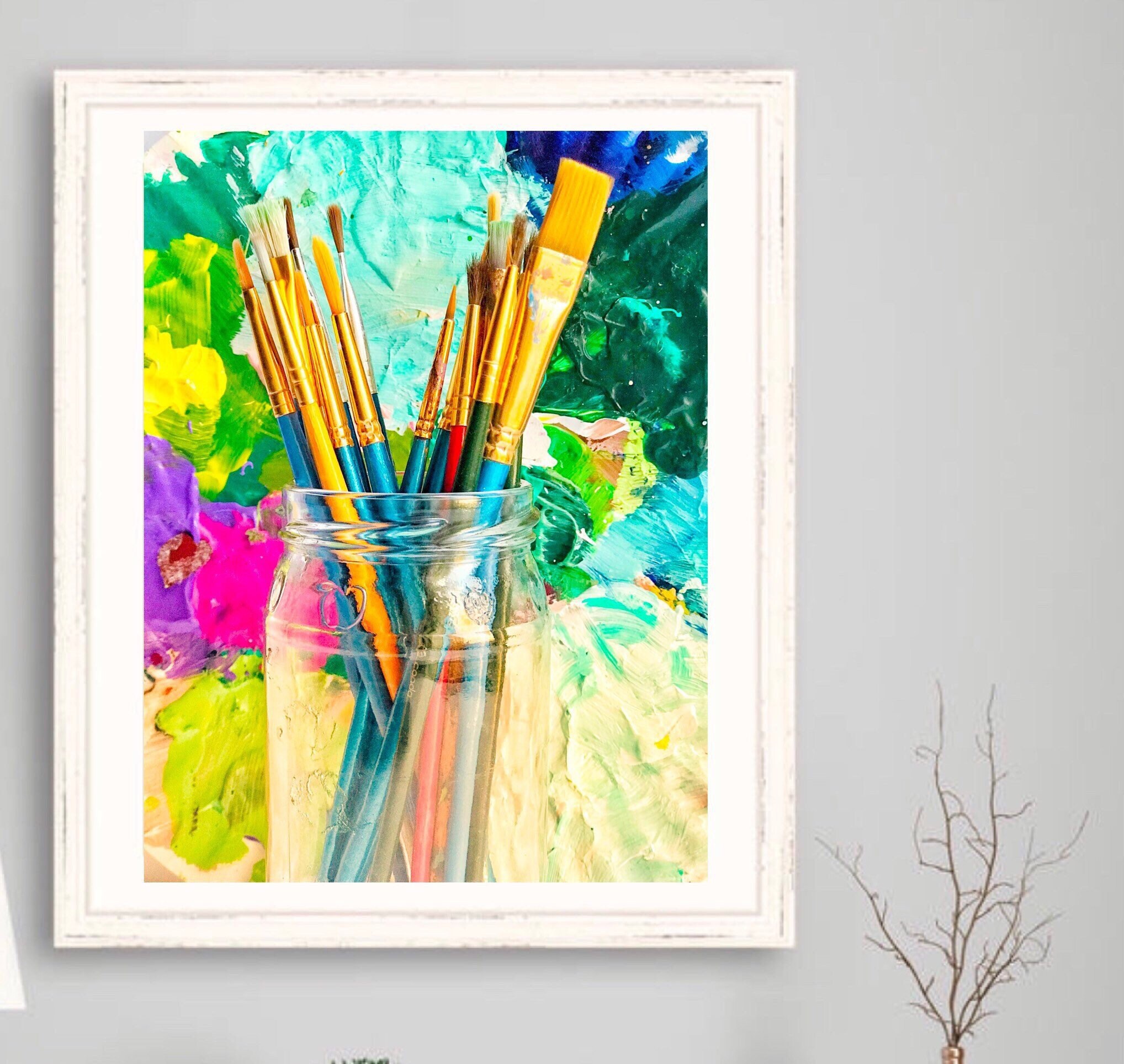 Colorful Abstract Wall Decor, Unique Living Room Decor, Bright Wall Art ...