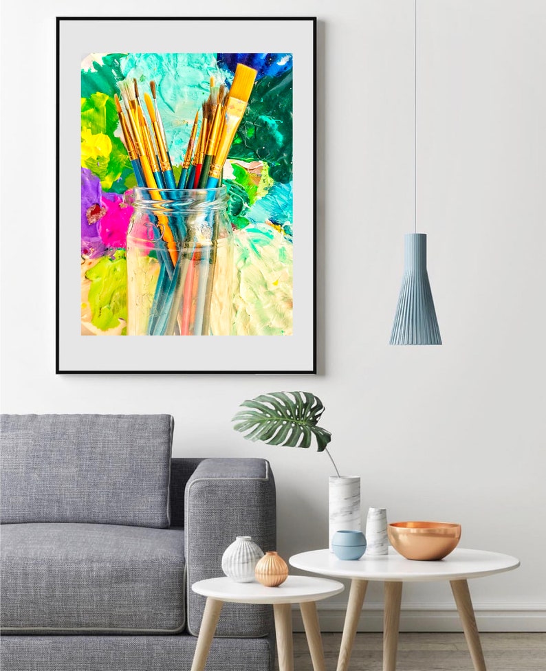 Colorful Abstract Wall Decor, Unique Living Room Decor, Bright Wall Art ...