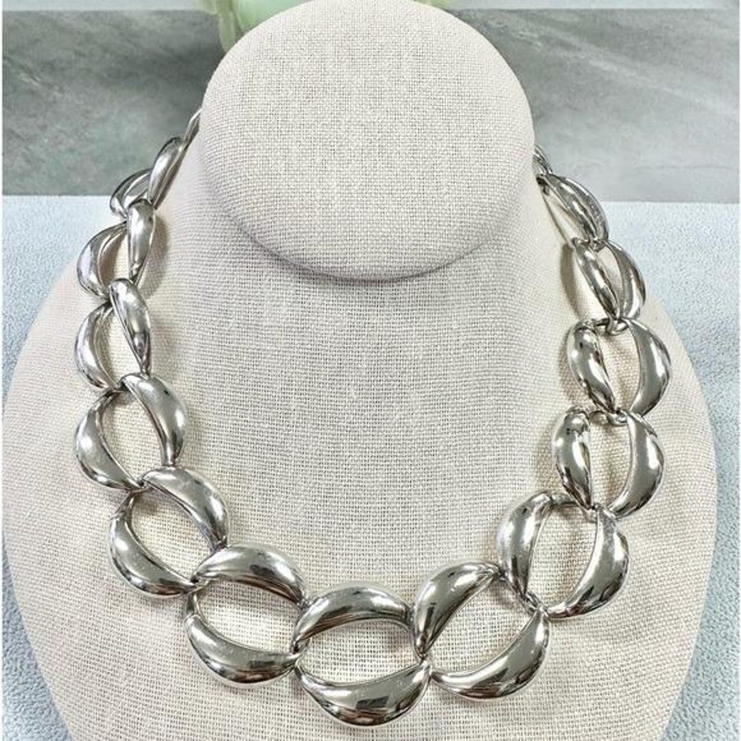 Vintage Chucky Sliver Tone Link Chain Necklace - Etsy