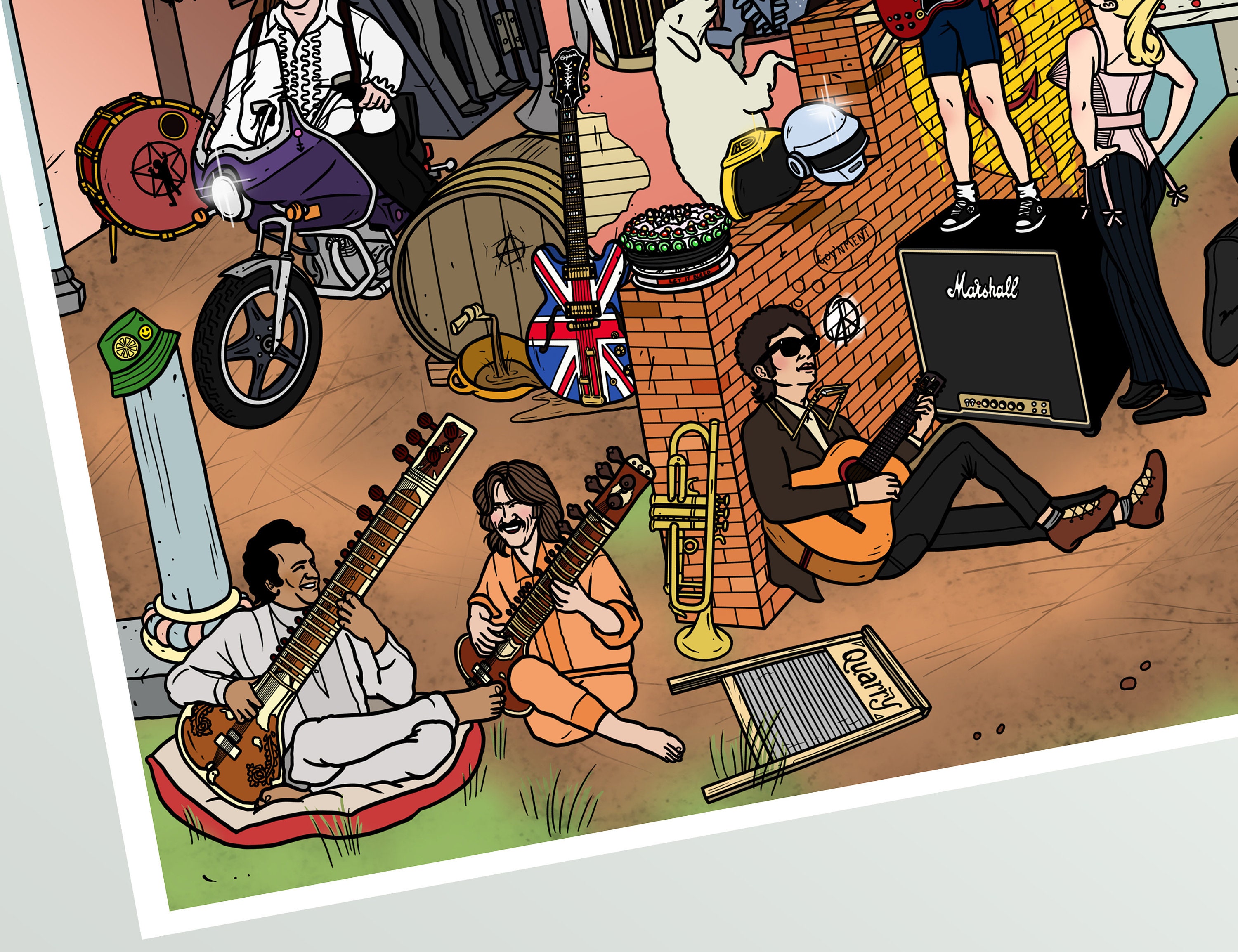 Music Legends Art Print – Illustrated Rock and Pop History, ‘where's ...