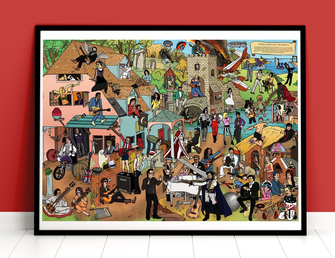 Music Legends Art Print – Illustrated Rock and Pop History, ‘where's ...