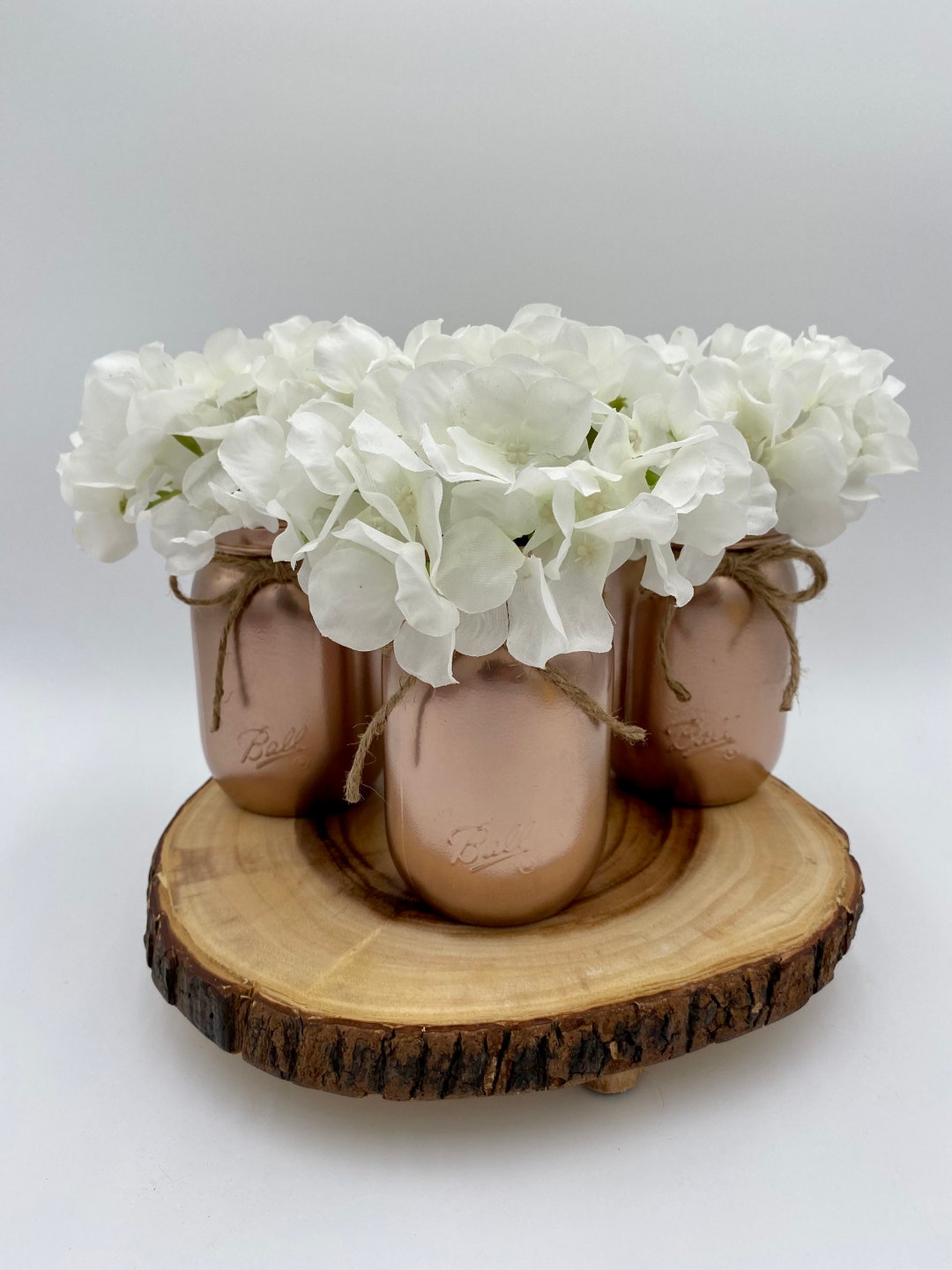 Rose Gold Mason Jar Centerpiece, Wedding Centerpieces, Graduation ... Rose Gold Mason Jar Centerpiece, Wedding Centerpieces, Graduation ...