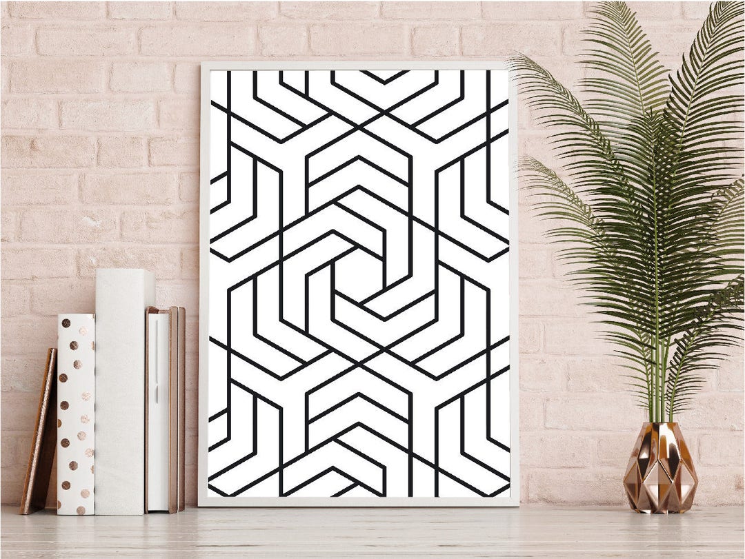 Black and White Abstract Print, Wall Art, Printable, Digital Download ...