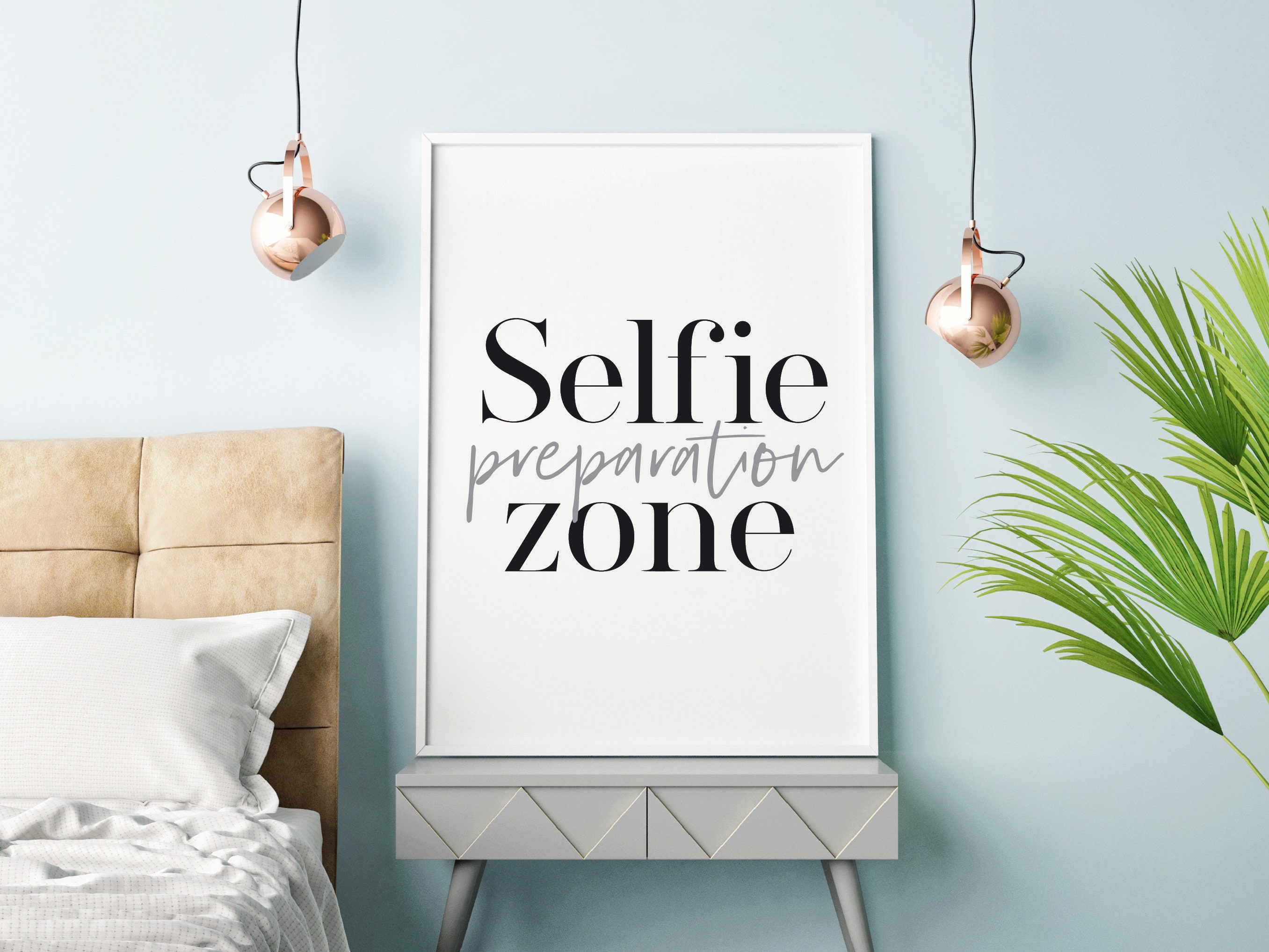 Selfie Preparation Zone, Digital Download, DIY Instant Print, Vanity ...