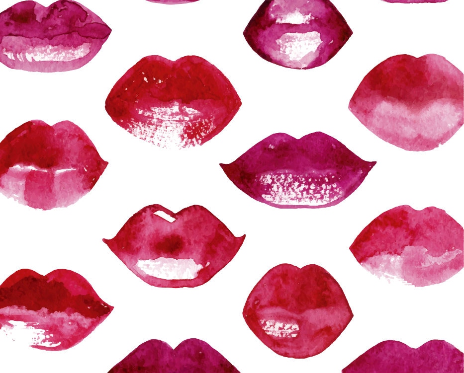 Red Lips Print Printable Digital Download Minimalist Wall - Etsy