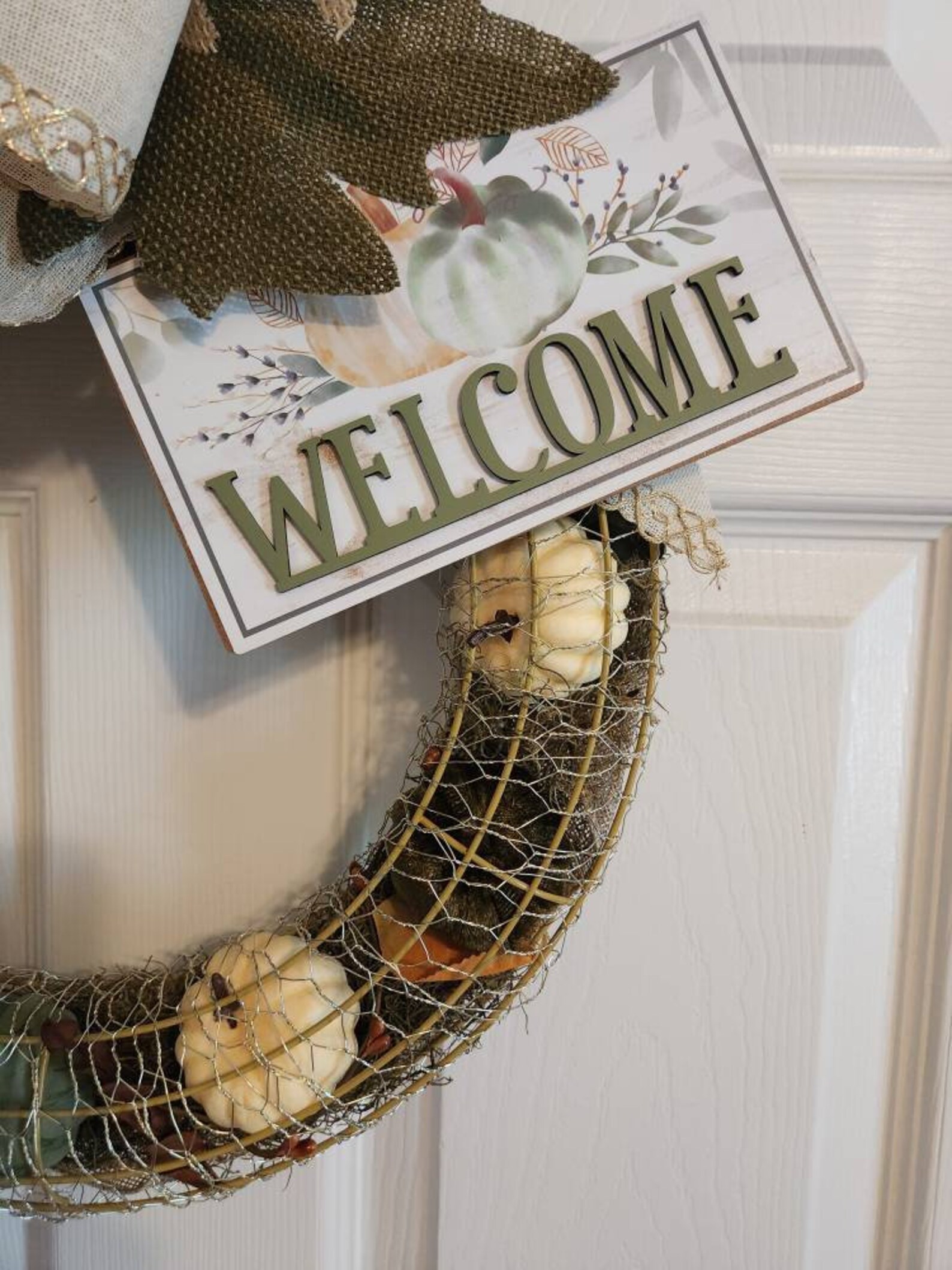 Sissy Poo Home Chicken Wire Pumpkin Wreath - Etsy