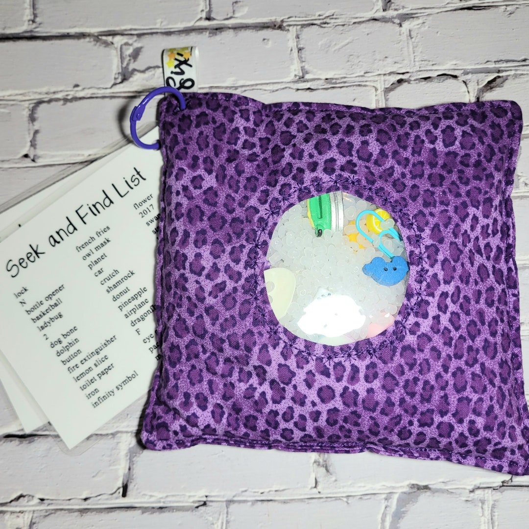 Purple Leopard Seek & Find Sensory Bag, Wow 40 Trinkets I Spy Bag, Road ...