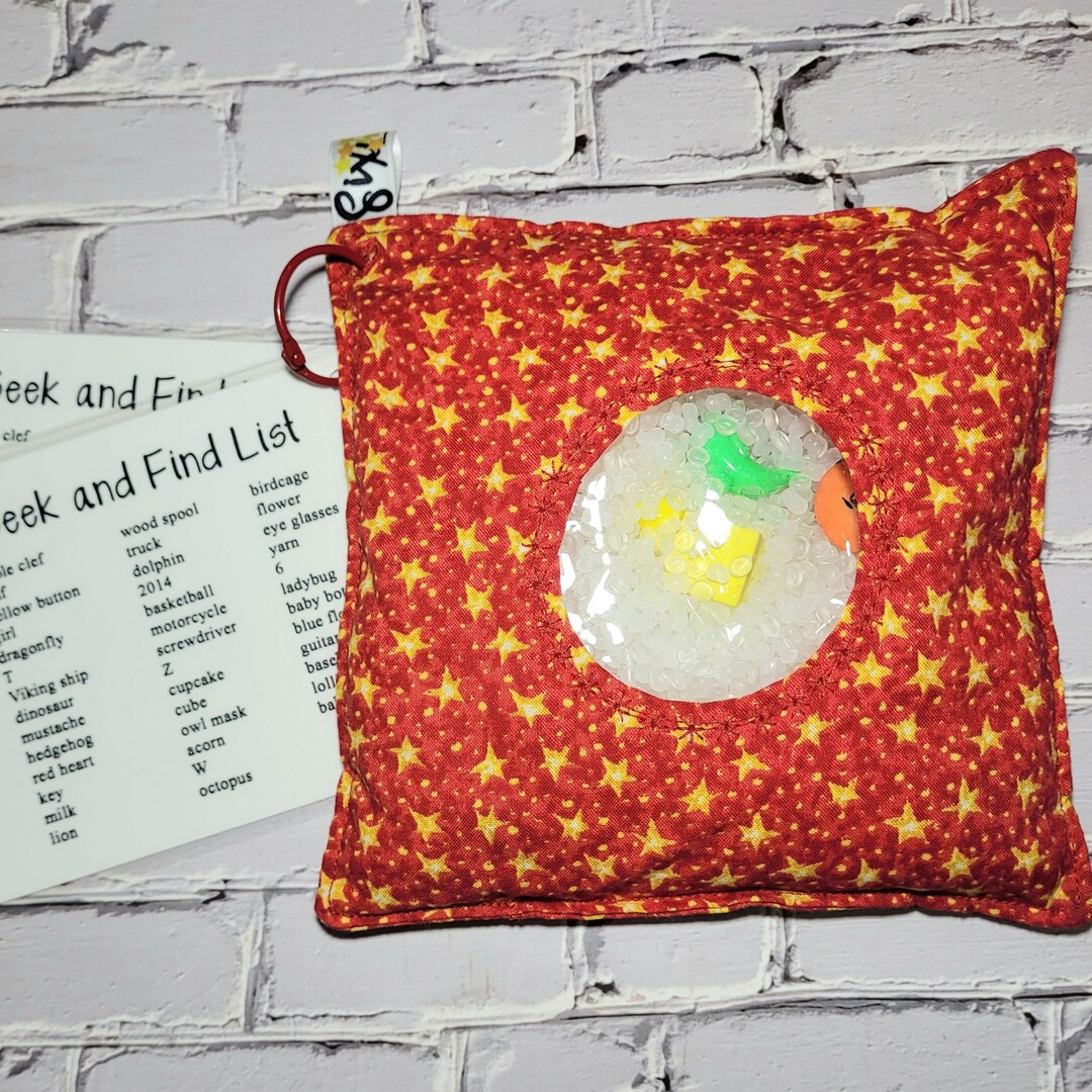 Stars on Red Seek & Find Sensory Bag, Wow 40 Trinkets I Spy Bag, Road ...