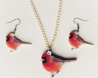 Red Bird Necklace | Etsy