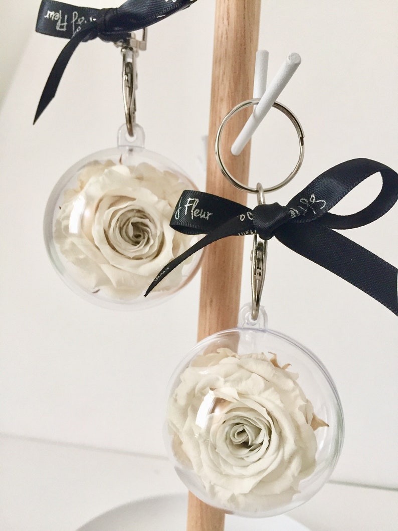 Timeless Rose Keychain - White - Etsy UK