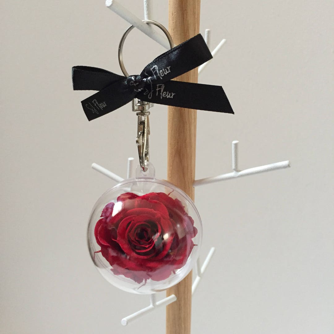 Timeless Rose Keychain - Red - Etsy