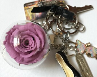 Timeless Rose Keychain Red - Etsy