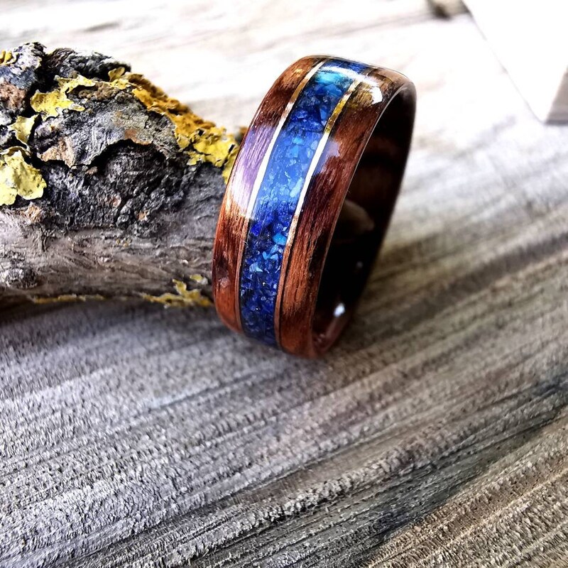 Wood Inlay Ring - Etsy