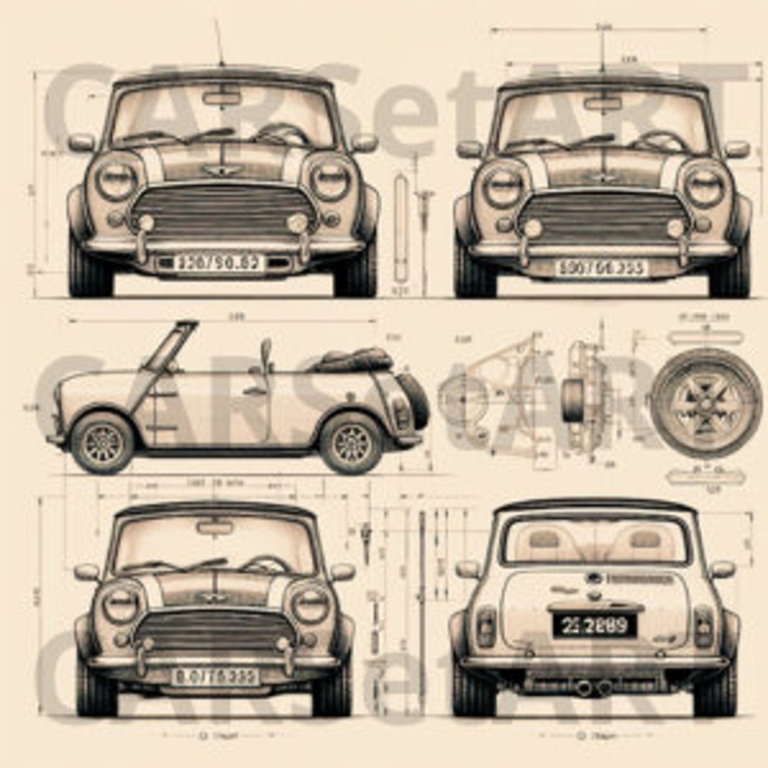 Pack 2 Mini Cooper, Digital Download, Digital Art Print, Classic Mini ...
