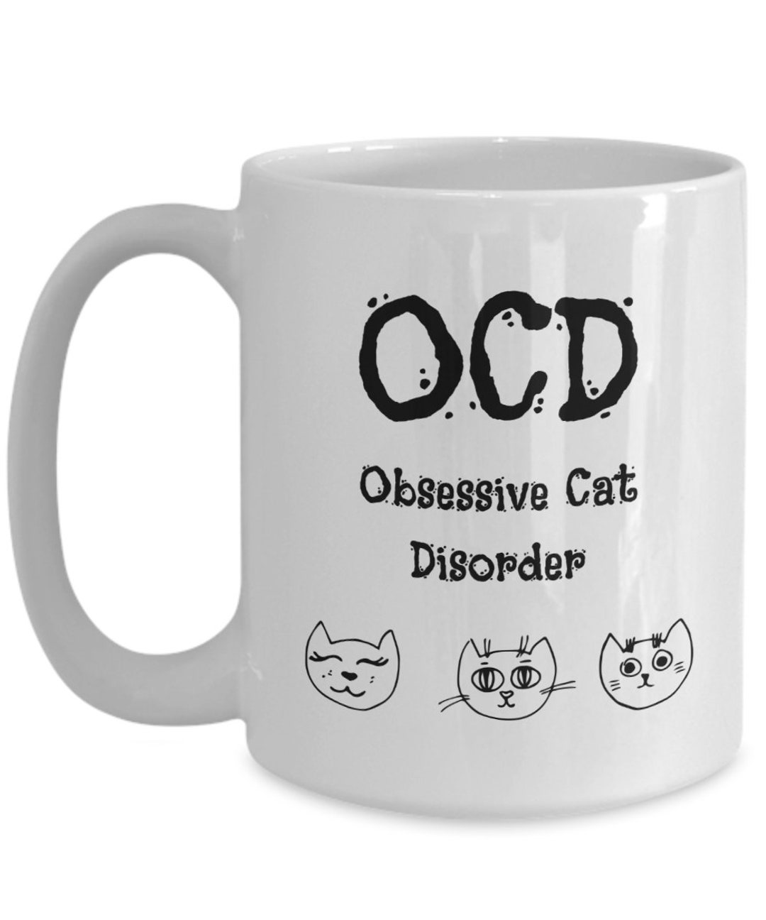 Cat Lovers Gift OCD Obsessive Cat Disorder White Ceramic - Etsy