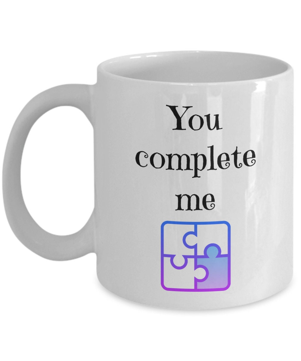 You Complete Me Puzzle Pieces White Ceramic Coffee Mug Regalo para el ...