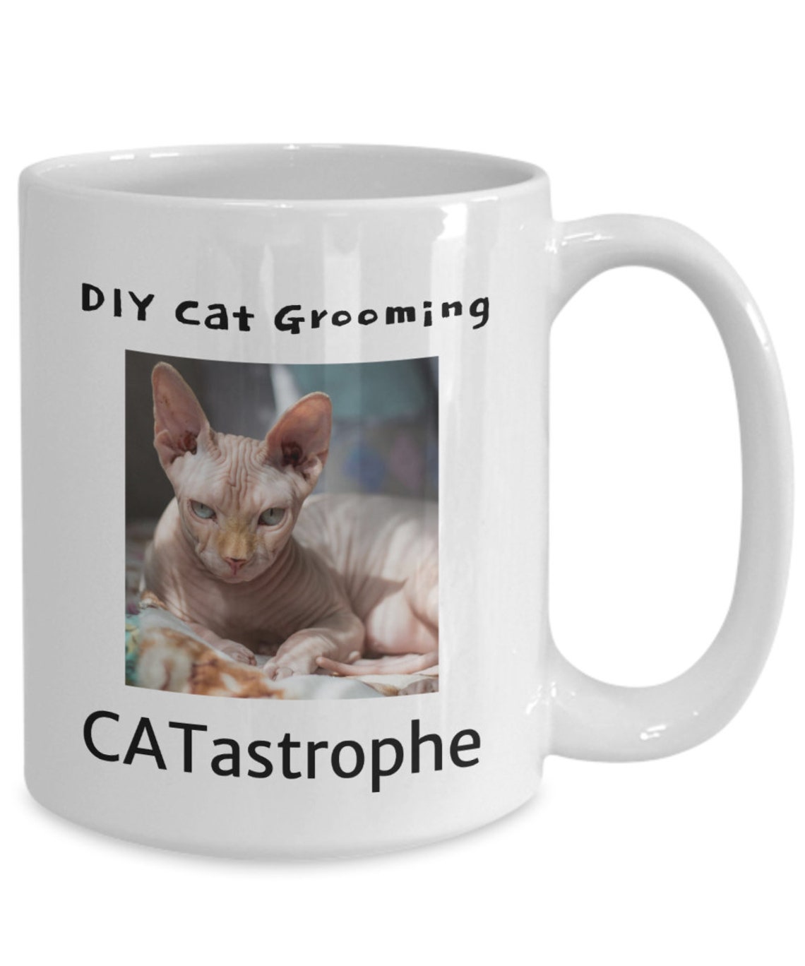 Cat Humor Mugs With Puns DIY Cat Grooming Catastrophe for Cat Lovers ...