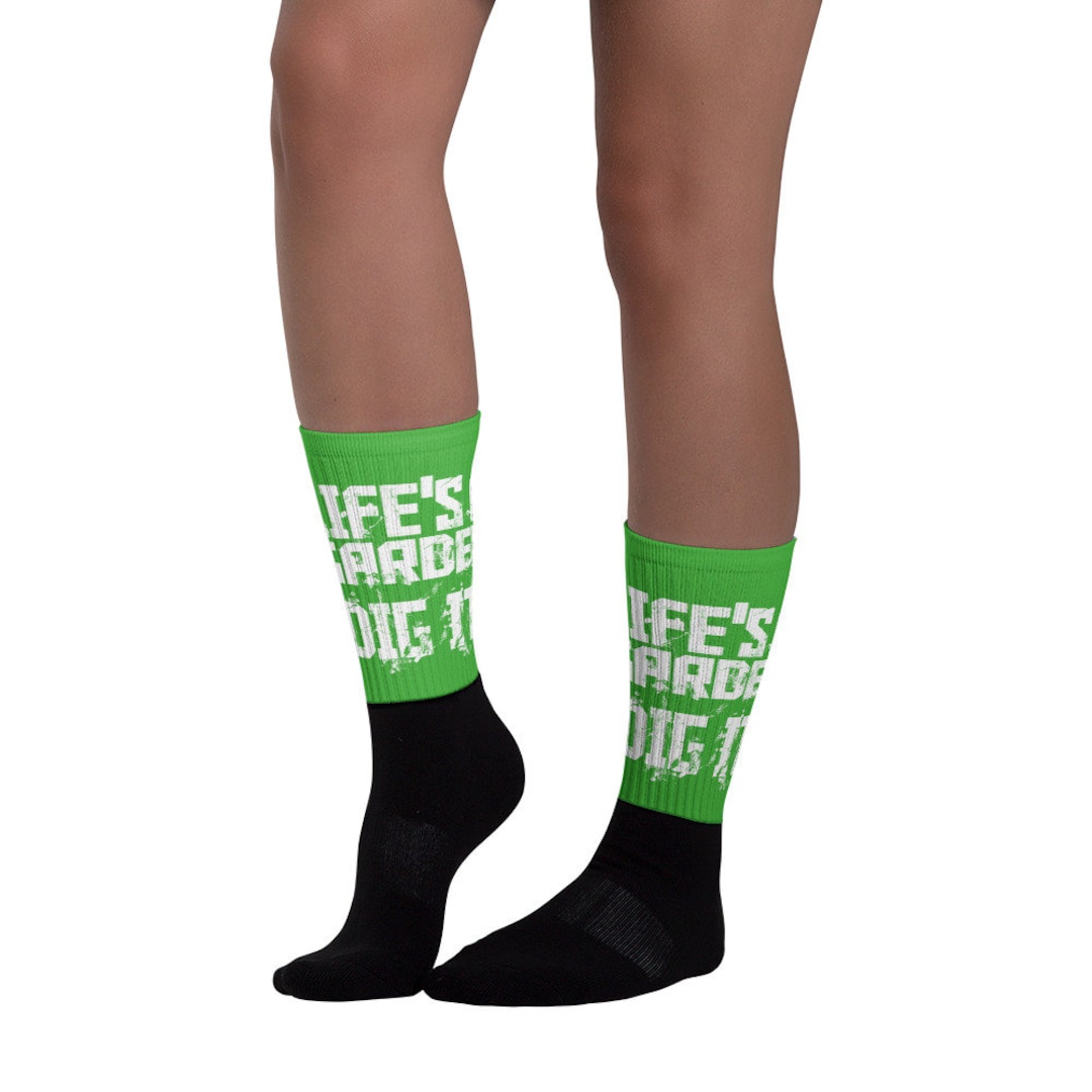 Life’s a Garden Dig It Socks, Cushioned Crew Socks With Motivational ...