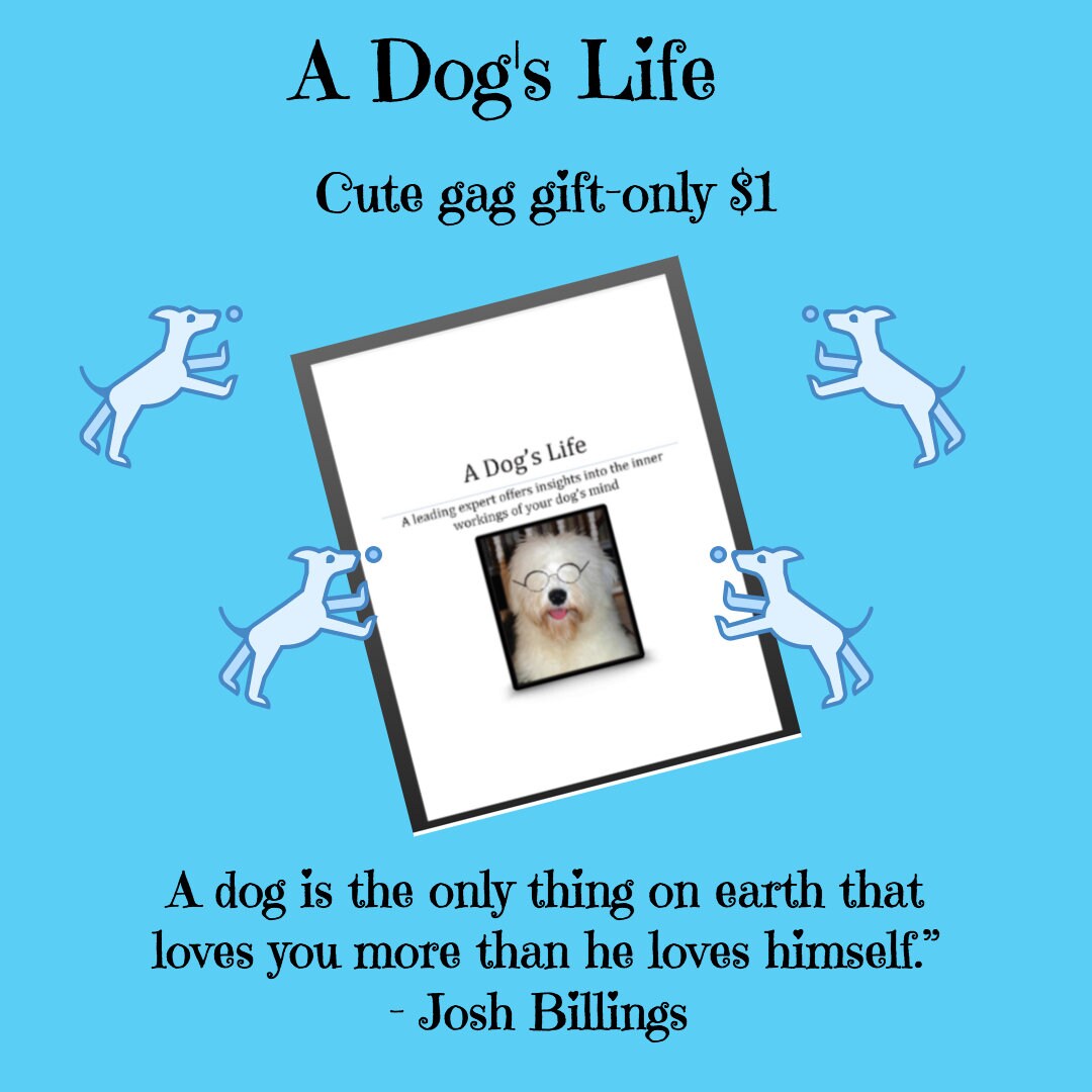 DOG BOOK A Dog's Life Cute Downloadable for Dog Lovers Dog Journal or ...