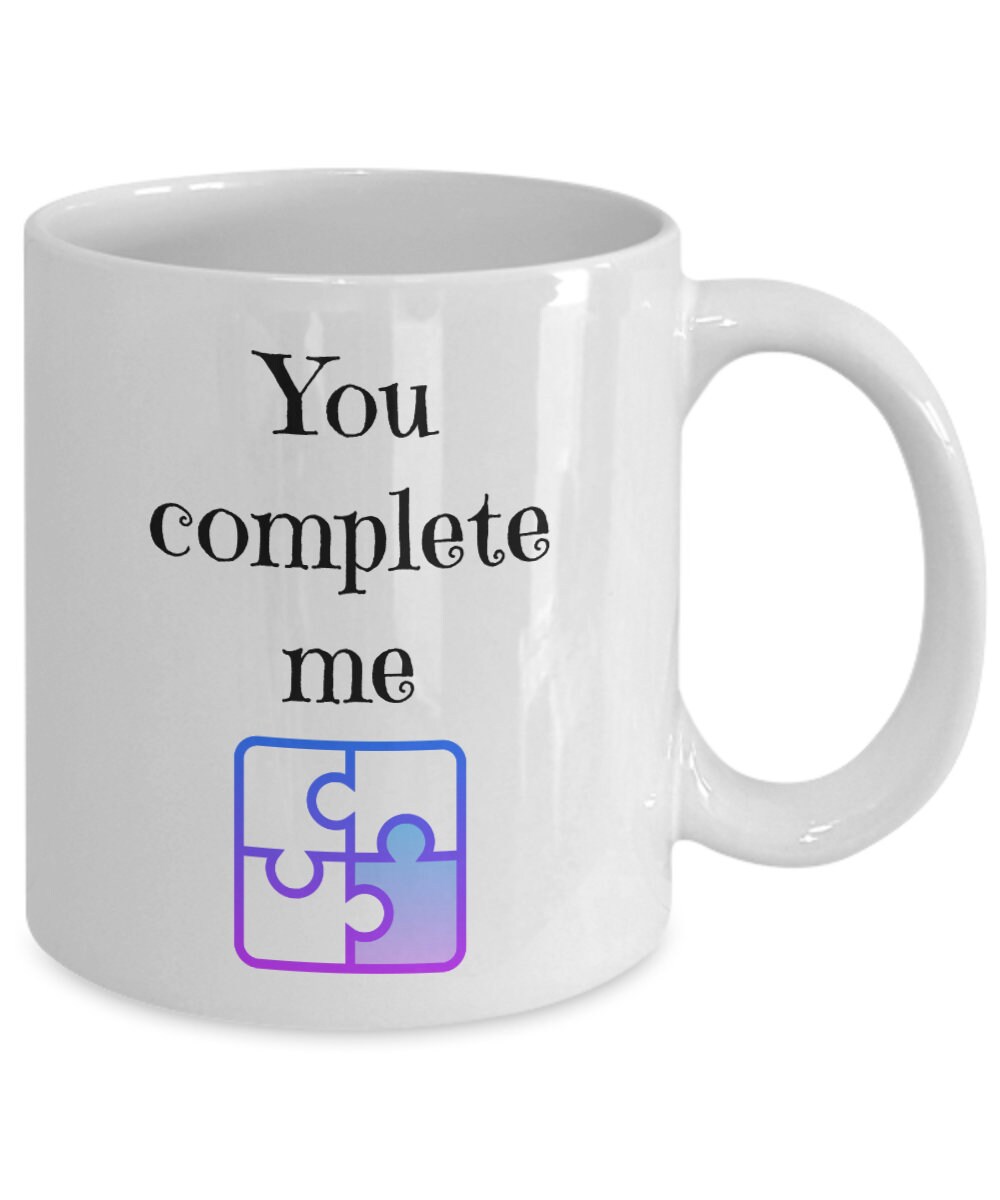 You Complete Me Puzzle Pieces White Ceramic Coffee Mug Regalo para el ...