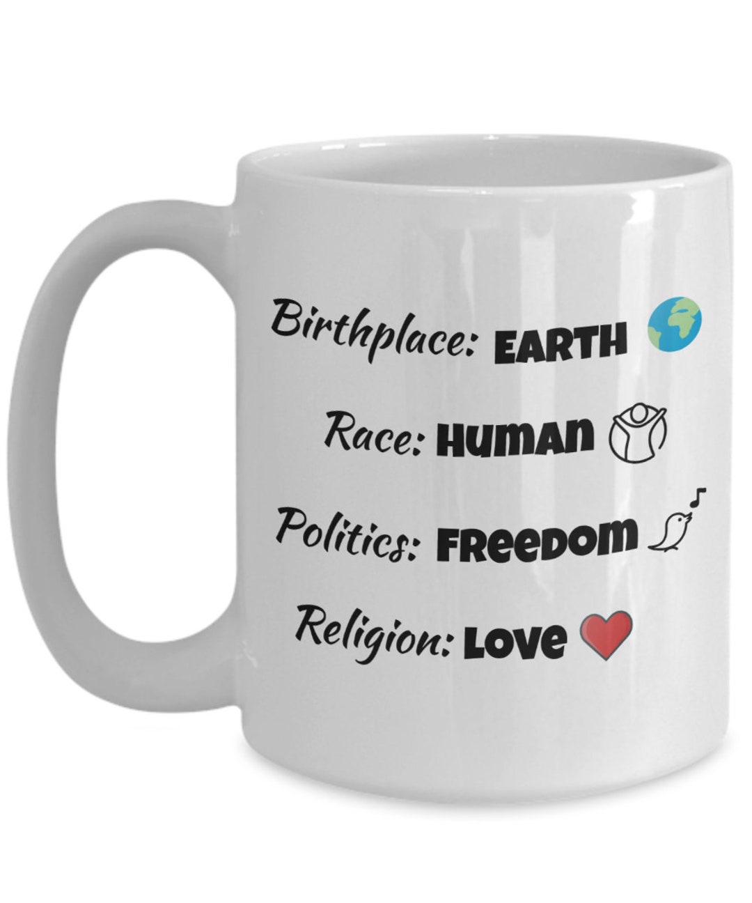 Humanity Coffee Mug Celebrate Unity Gift for People Lovers Social ...