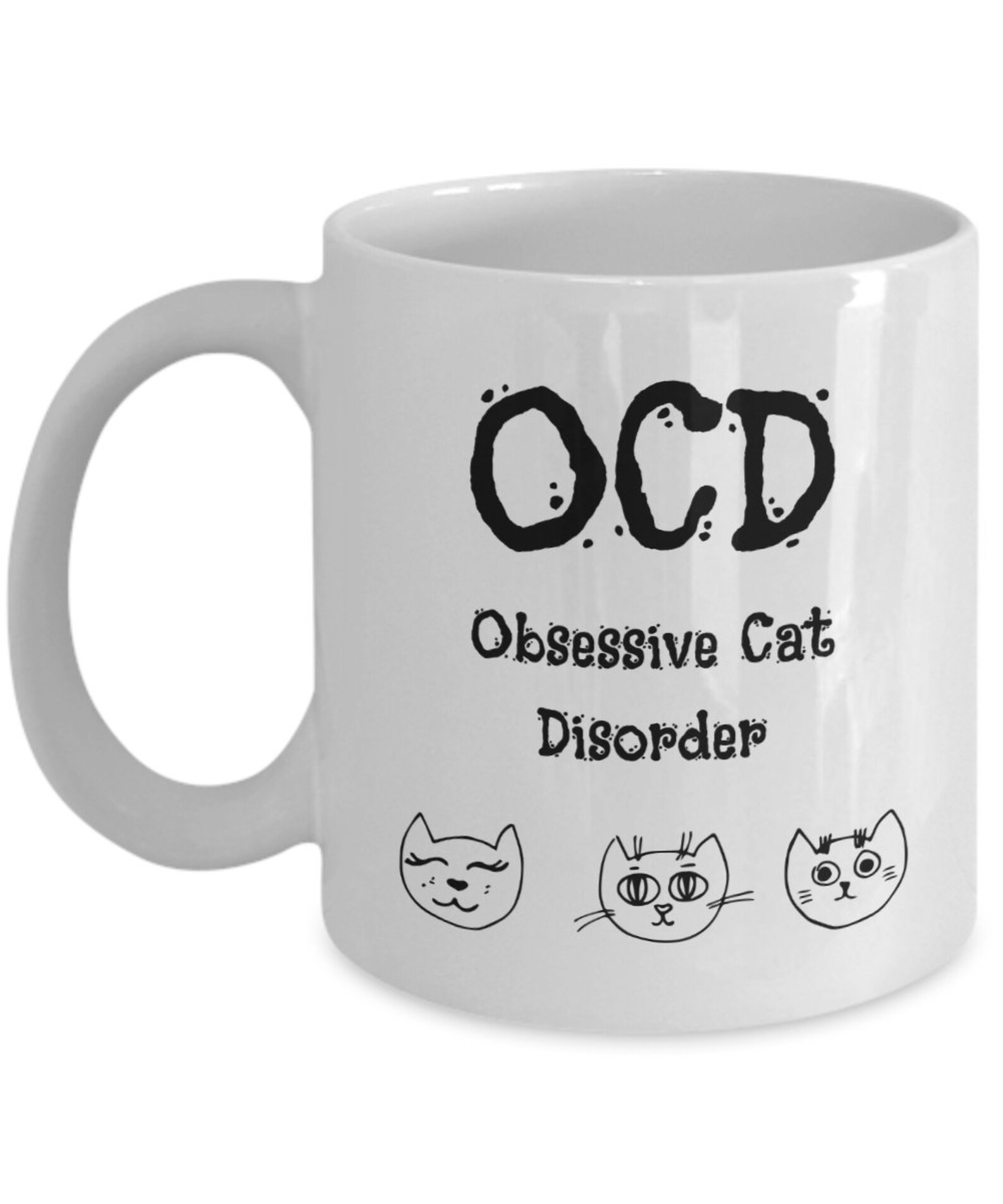 Cat Lovers Gift OCD Obsessive Cat Disorder White Ceramic - Etsy