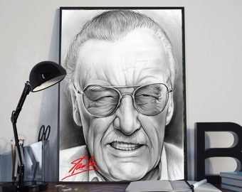 Stan lee portrait | Etsy
