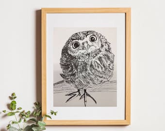 Owl Ink Drawing - Etsy