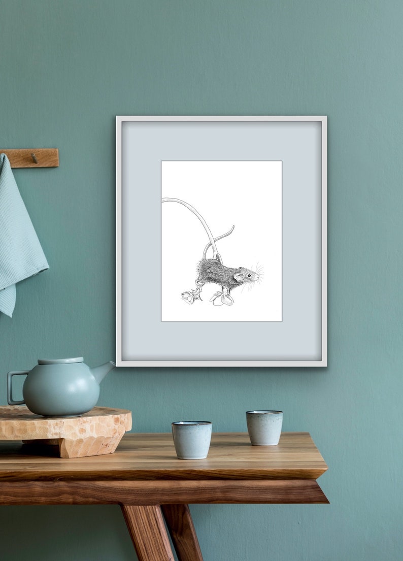 Field Mouse PRINT Art Pen Ink Drawing Nature Wildlife Artwork ...