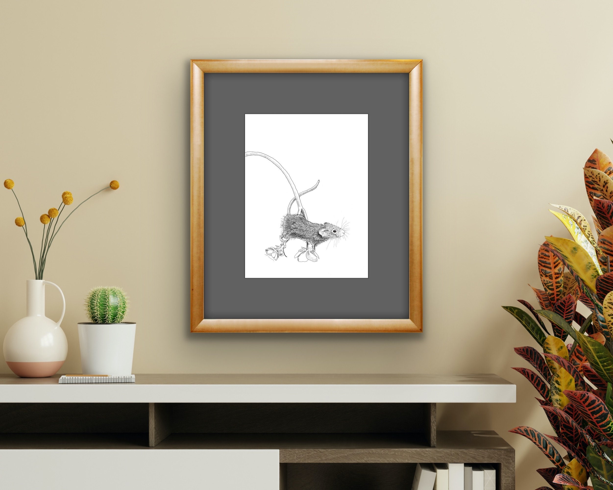Field Mouse PRINT Art Pen Ink Drawing Nature Wildlife Artwork ...