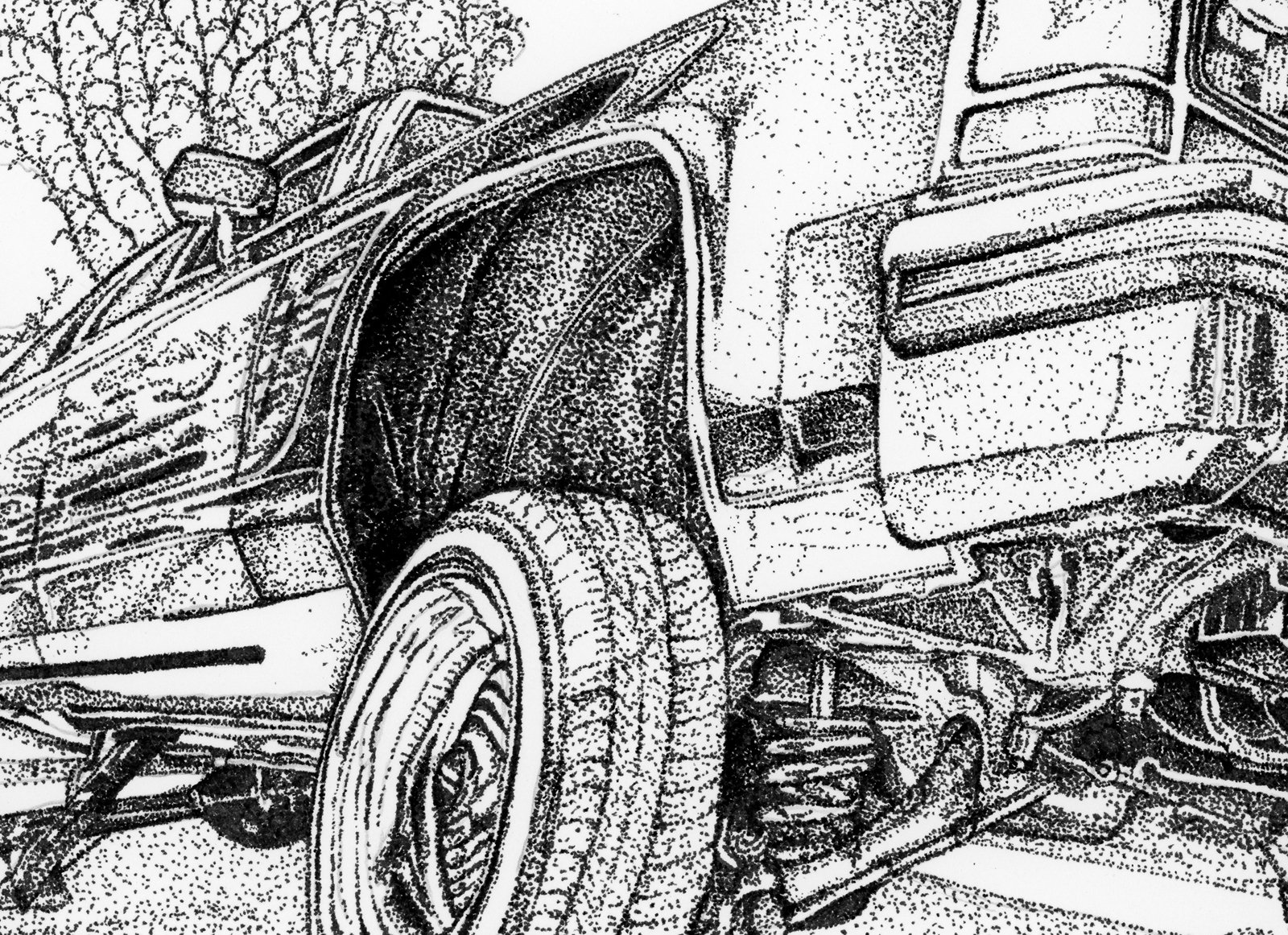 505 Lowrider Pen Ink Drawing PRINT Artwork Contemporary Wall - Etsy
