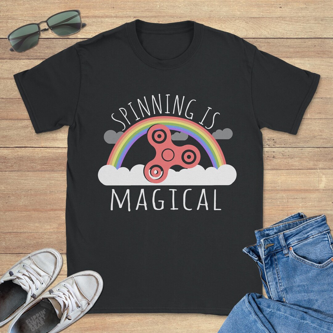 Fidget Spinning is Magical Graphic Tee Shirt, Funny Sweatshirt, Unicorn ...