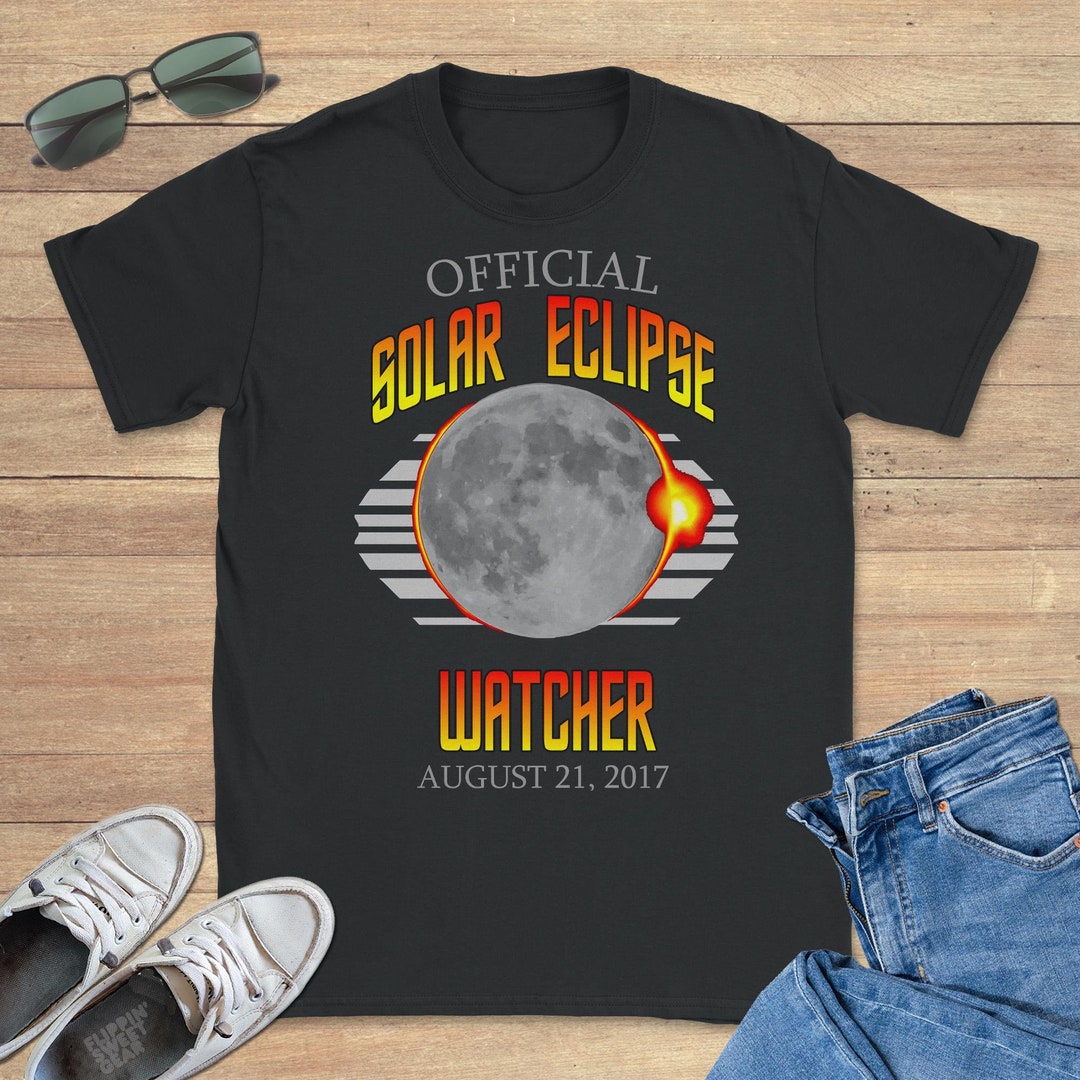Official Solar Eclipse Watcher Graphic Tee Shirt, Funny Sweatshirt ...