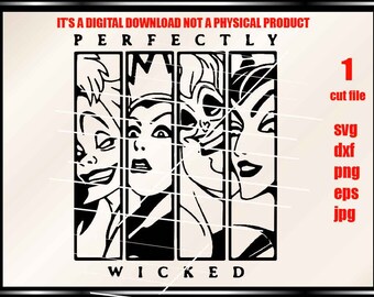 Perfectly Wicked Svgbad Girls Svghalloween Svgvillains Svg - Etsy